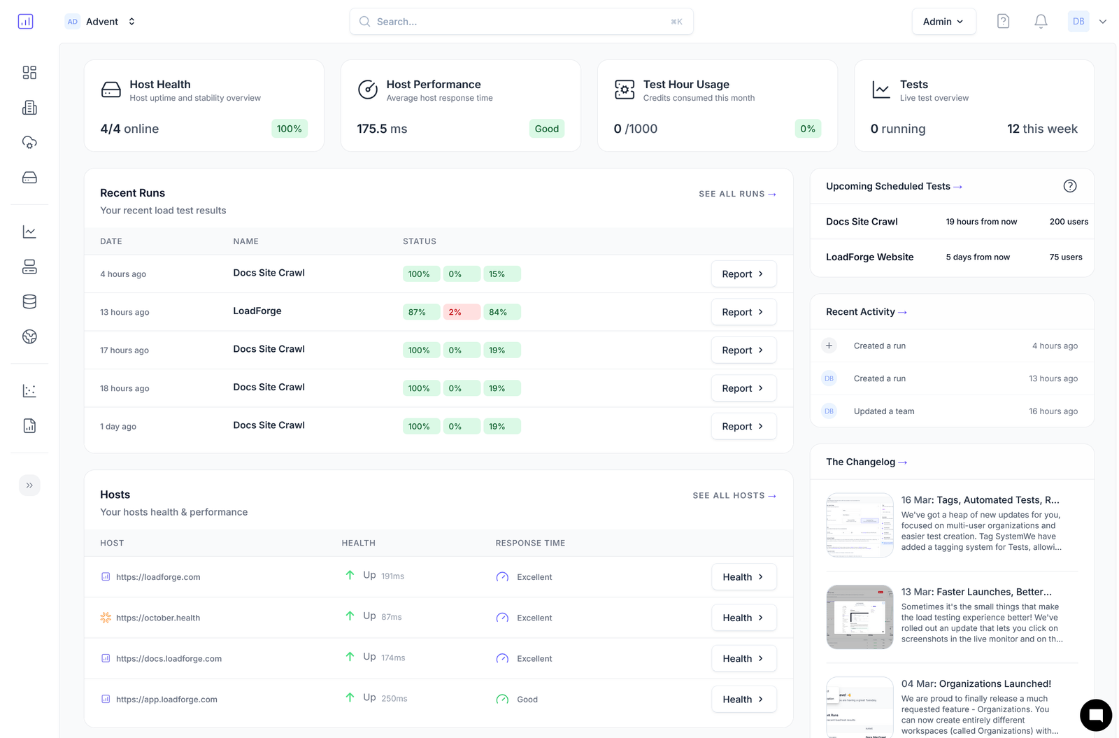 Updated UX & Activity Logging | LoadForge